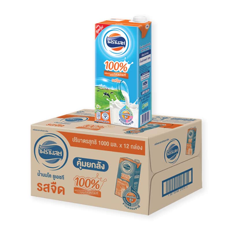 Foremost UHT Milk Plain Flavour(J) 1000ml.×12 โฟร์โมสต์ นมยูเอชทีรสจืด ...