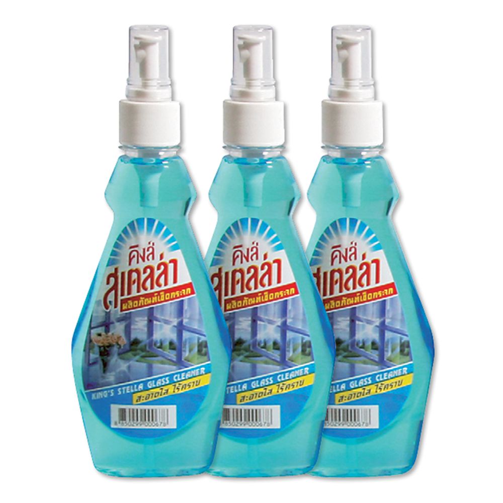 King Stella Glass Cleaner 330ml.×Pack3 คิงส์ สเตลล่า น้ำยาเช็ดกระจก 330 ...